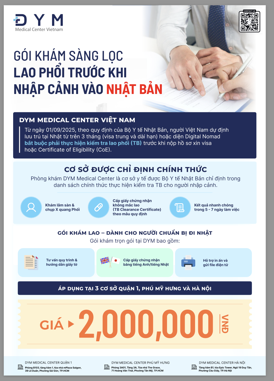 Phòng Khám Đa Khoa Quốc Tế DYM Tại TP.HCM Hà Nội - Gói khám sàng lọc lao phổi trước khi nhập ...
